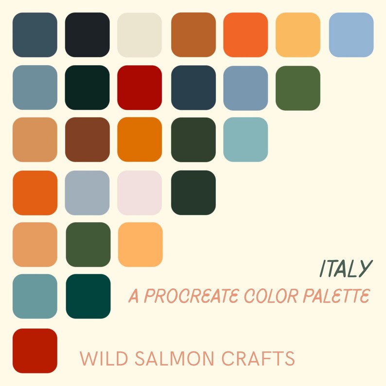 Italycore Procreate Color Palette: 30 Bright Floral Hues (instant ...