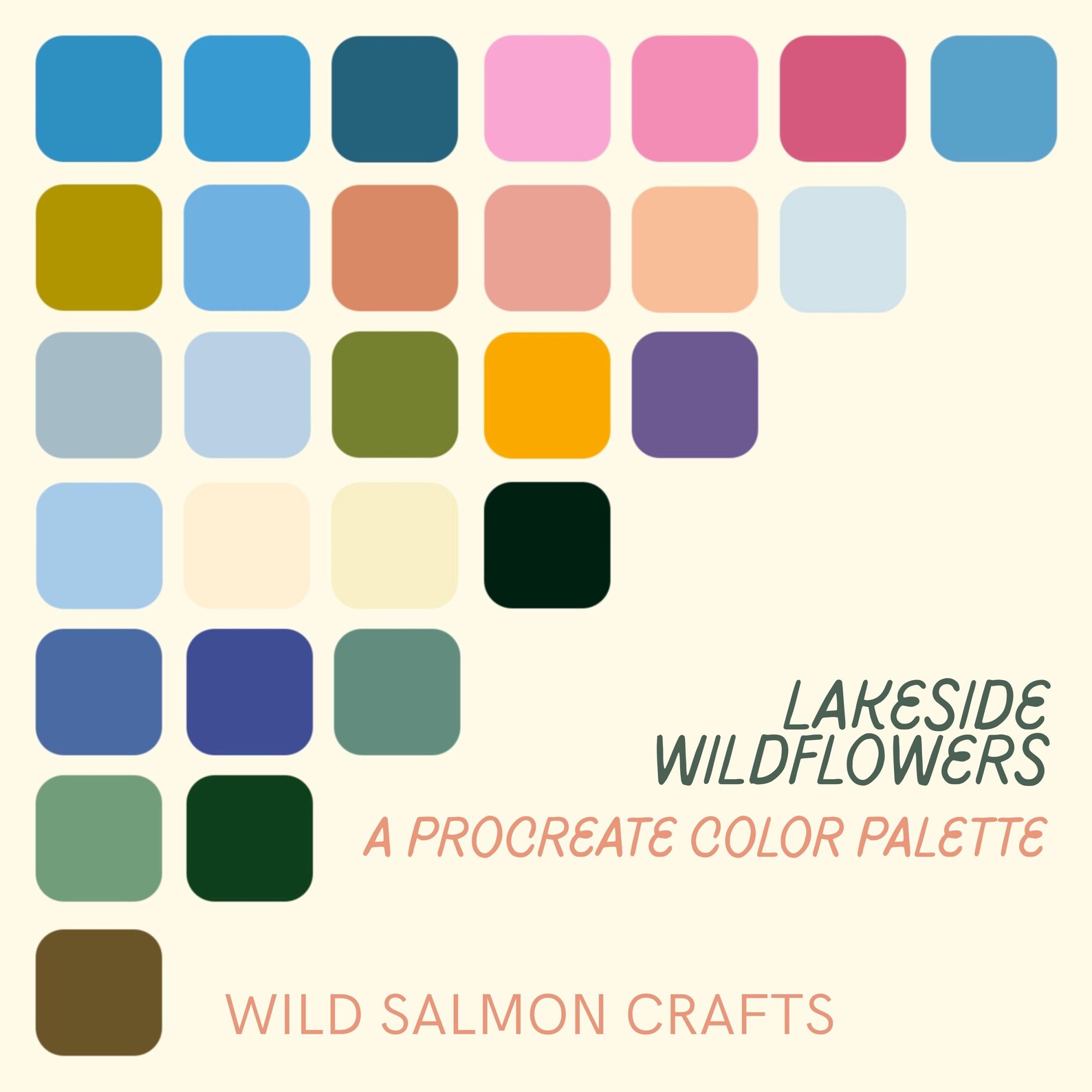 Procreate Color Palette Lakeside Wildflowers | Instant Download ...