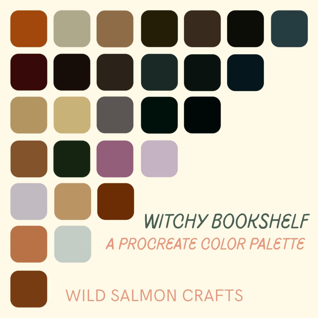 Witchy Bookshelf Procreate Color Palette | 30 Colors (instant Download ...