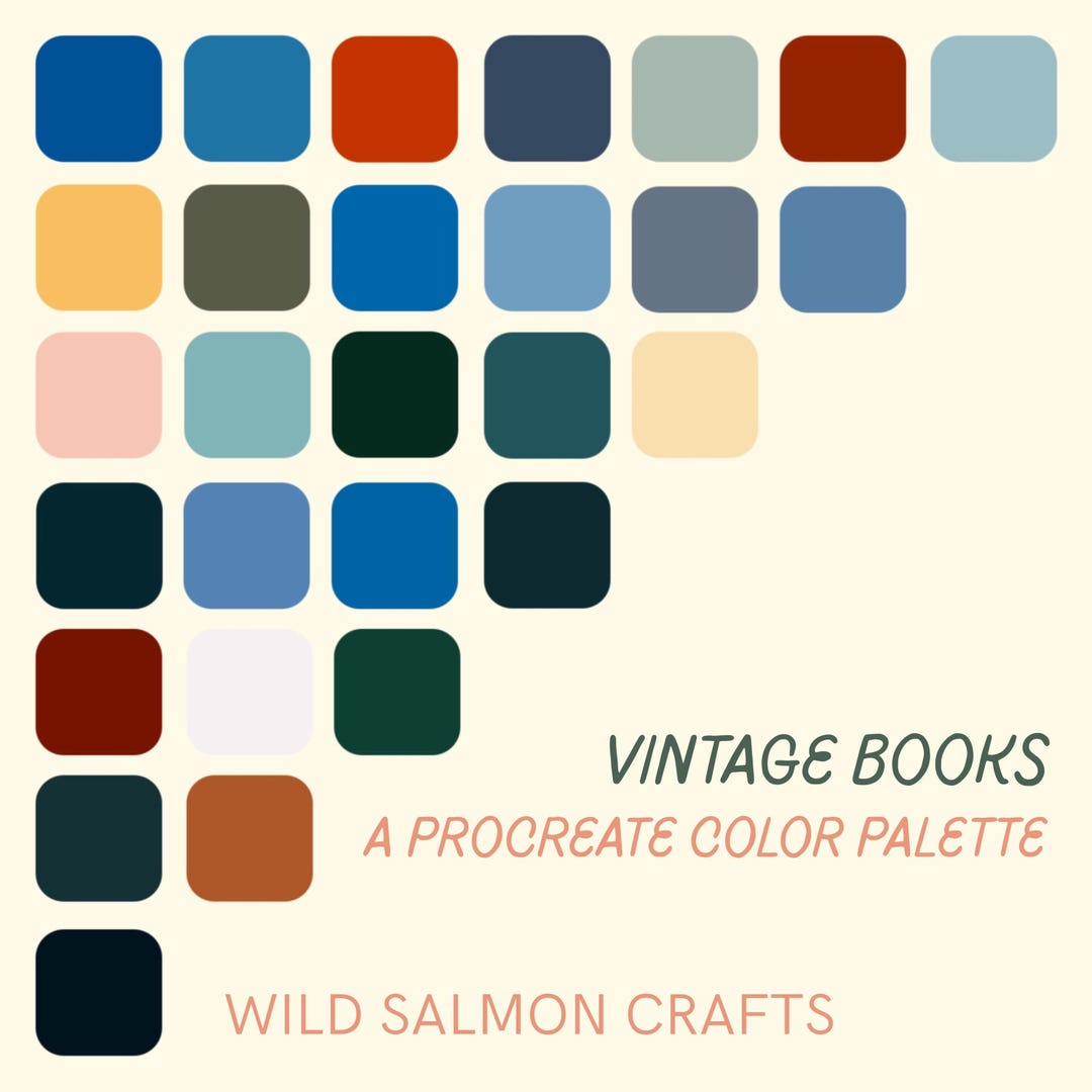 Procreate Color Palette Vintage Book Covers | Instant Download ...