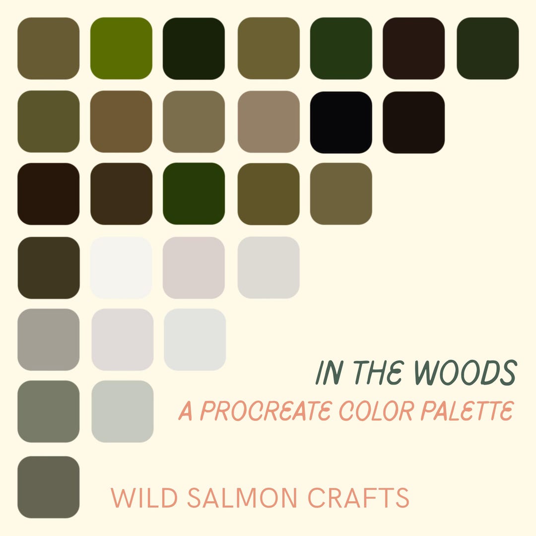 Procreate Color Palette in the Woods | Instant Download | Cottagecore ...