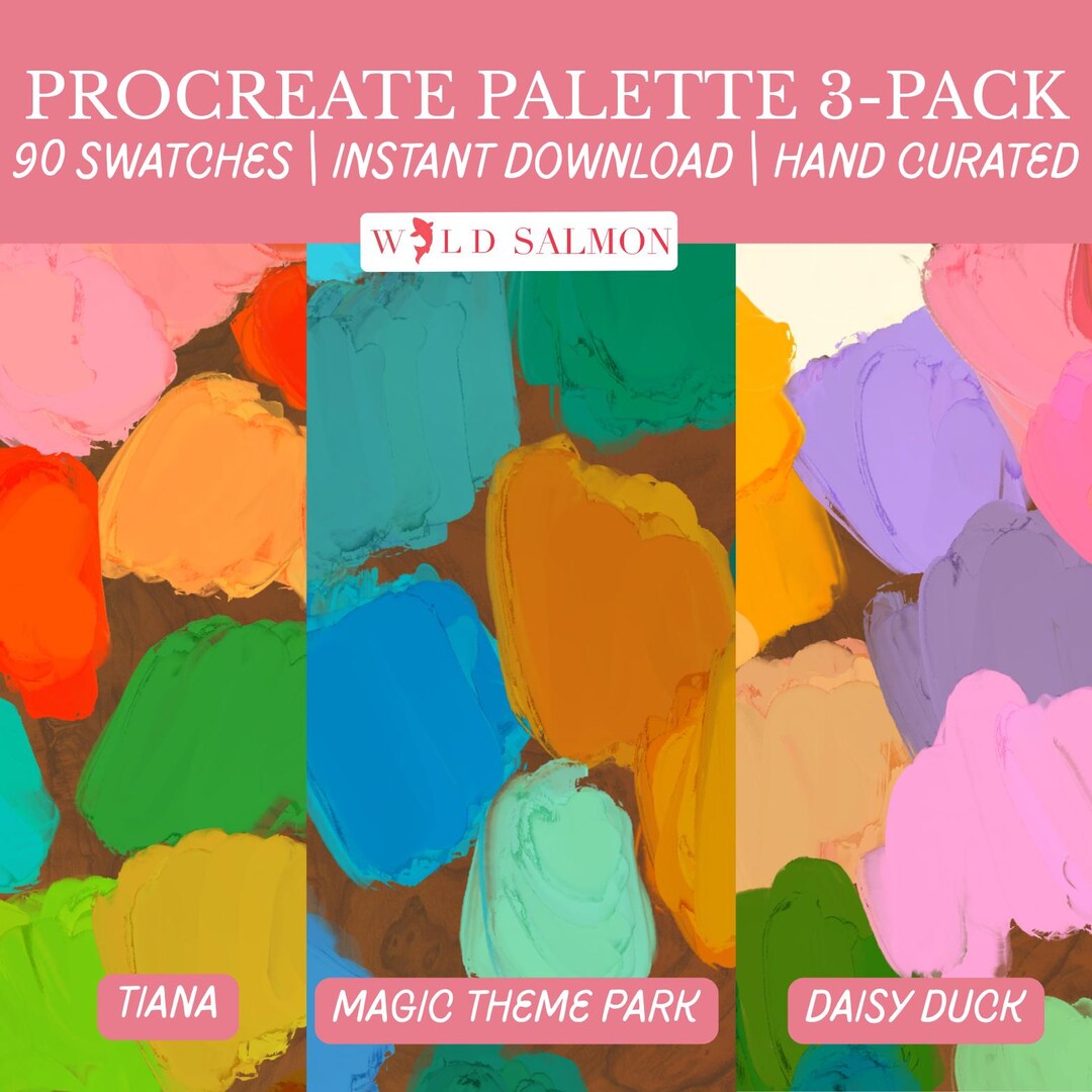 Theme Park Procreate Color Palette – 90 Swatches, 3-pack (instant ...
