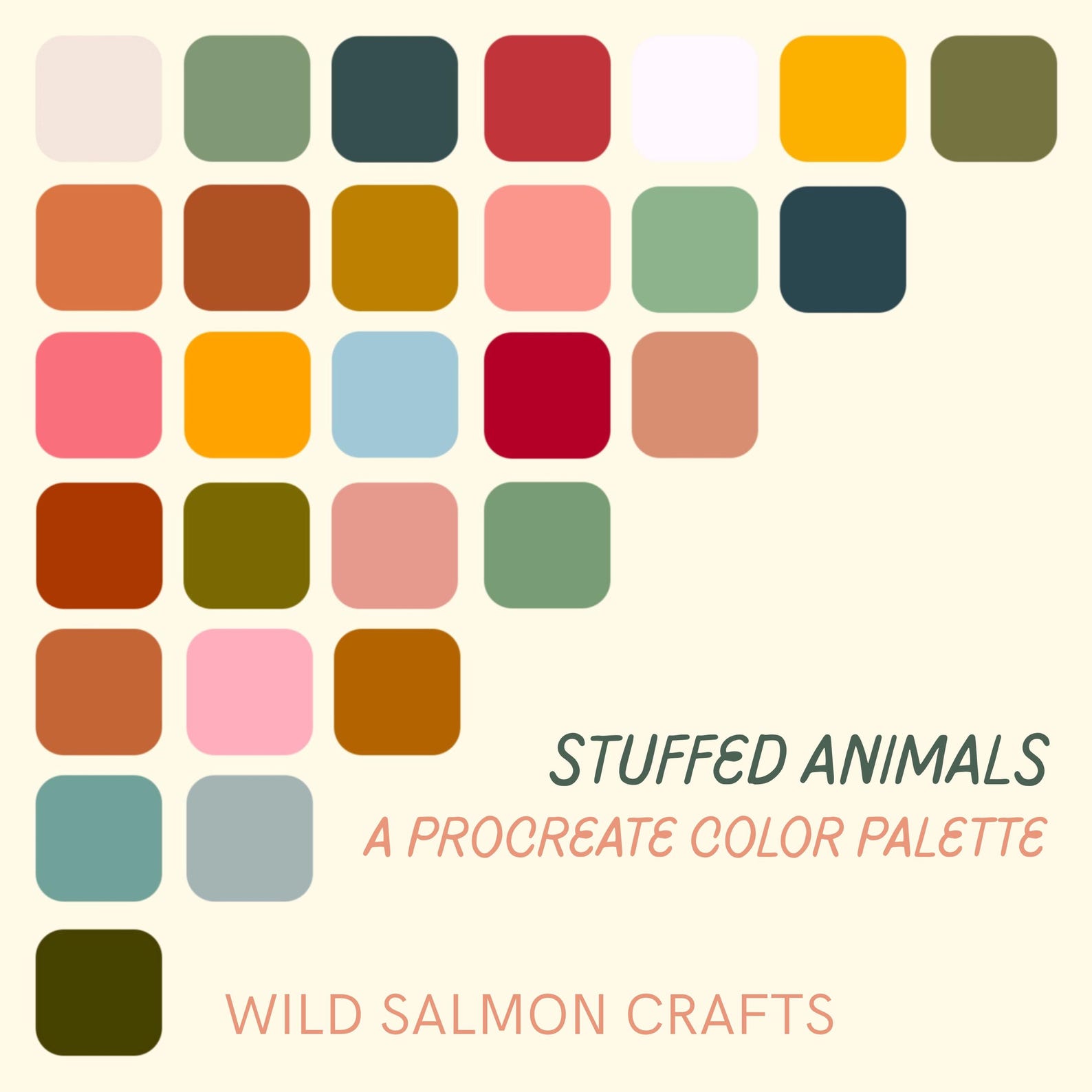 Procreate Color Palette Stuffed Animals | Instant Download ...