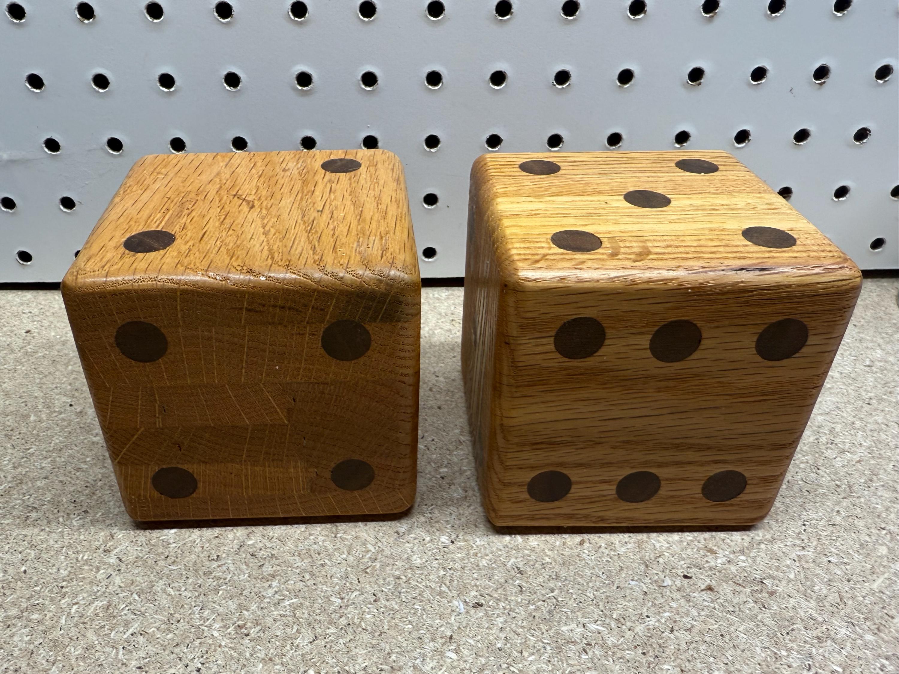 Wood Dice - Large 3 Inch Display, Decorative Dice. Reclaimed Oak and ...