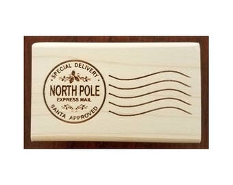 North Pole Santa's Return Address Rubber Stamp Santa Claus Christmas - Etsy