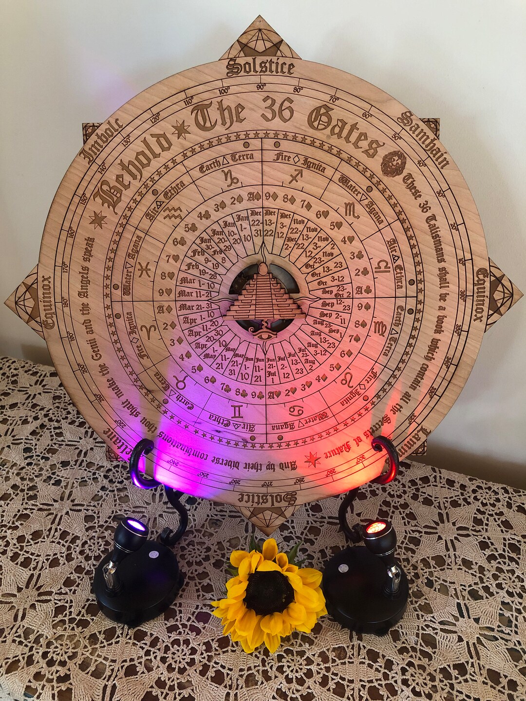 Astrological Wall Clock for Every Year, Cosmic Cartomancy Natural ...