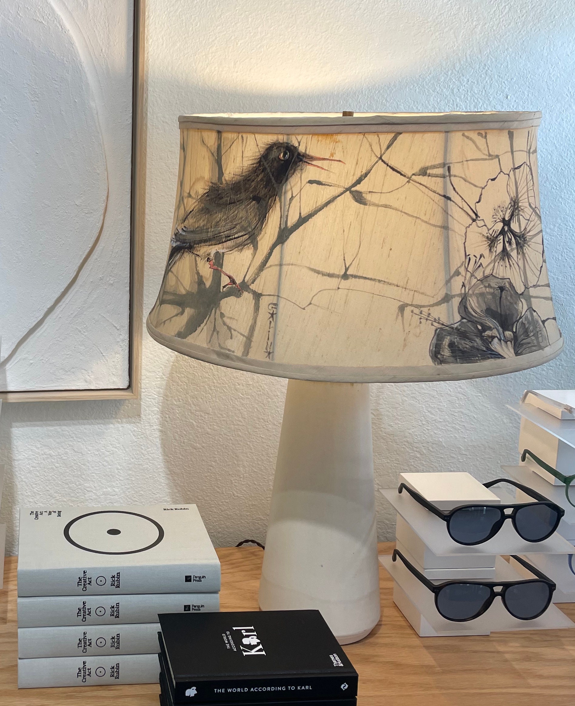 Hand-painted Vintage Bird Lamp-shade by Gala Lazuli - Etsy