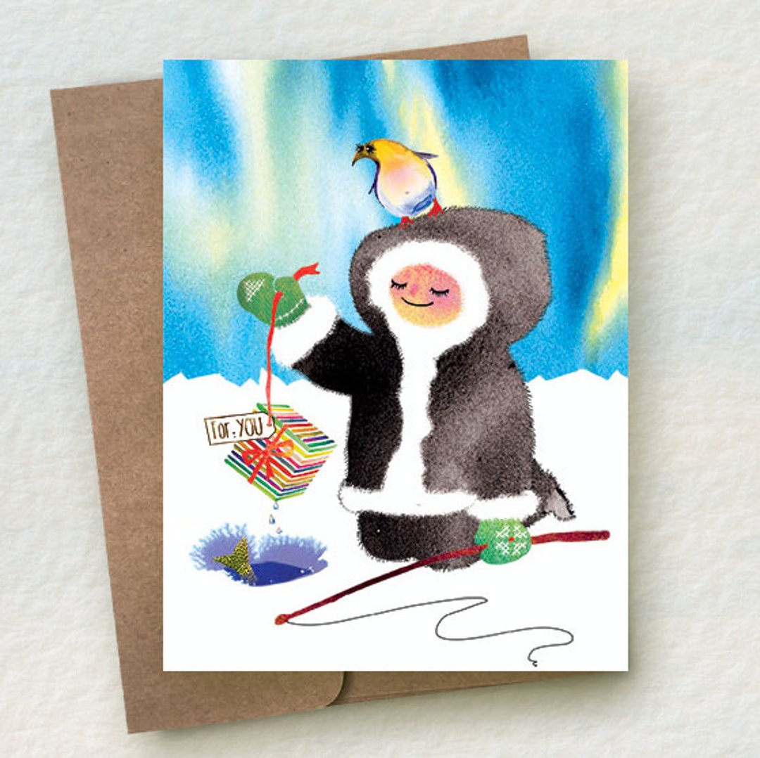 ESKIMO GIFT, Holiday, Birthday, Thank You, All Occasions Card / Style # ...