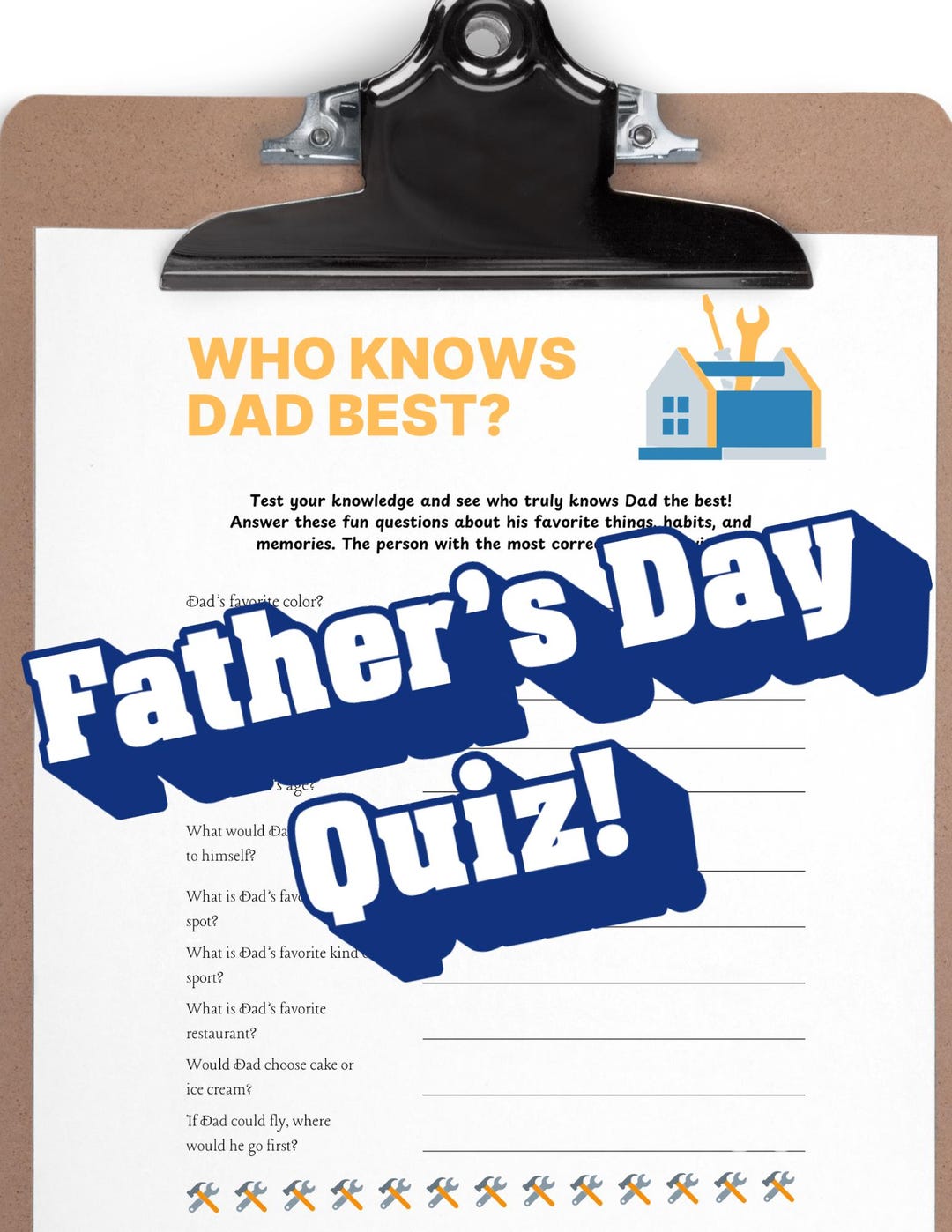 Father's Day Quiz- Quick Printable - Etsy