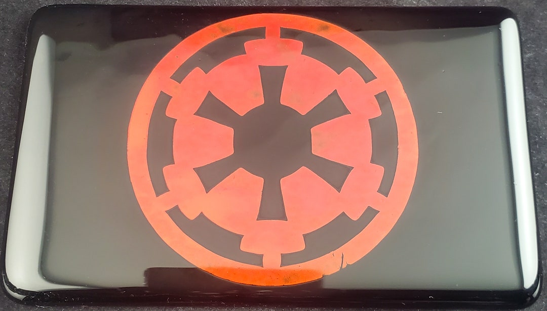 Imperial Symbol Star Wars Fan Art Glass Slab or Dish soap, Sponge, Ring ...