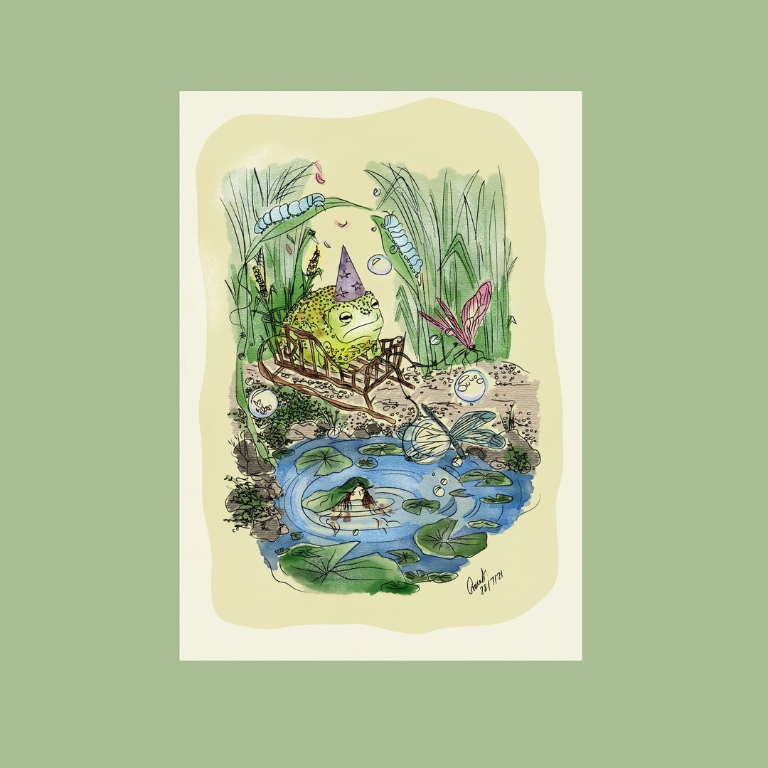 The Sorcerer Frog Digital Art Print Giclee Art Print, Nature, Frog ...