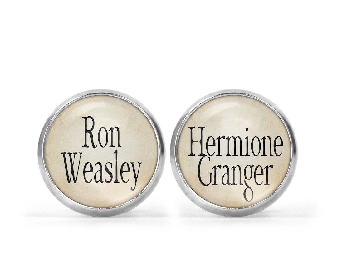 Ron and Hermione Character Name Picture Earrings - Etsy