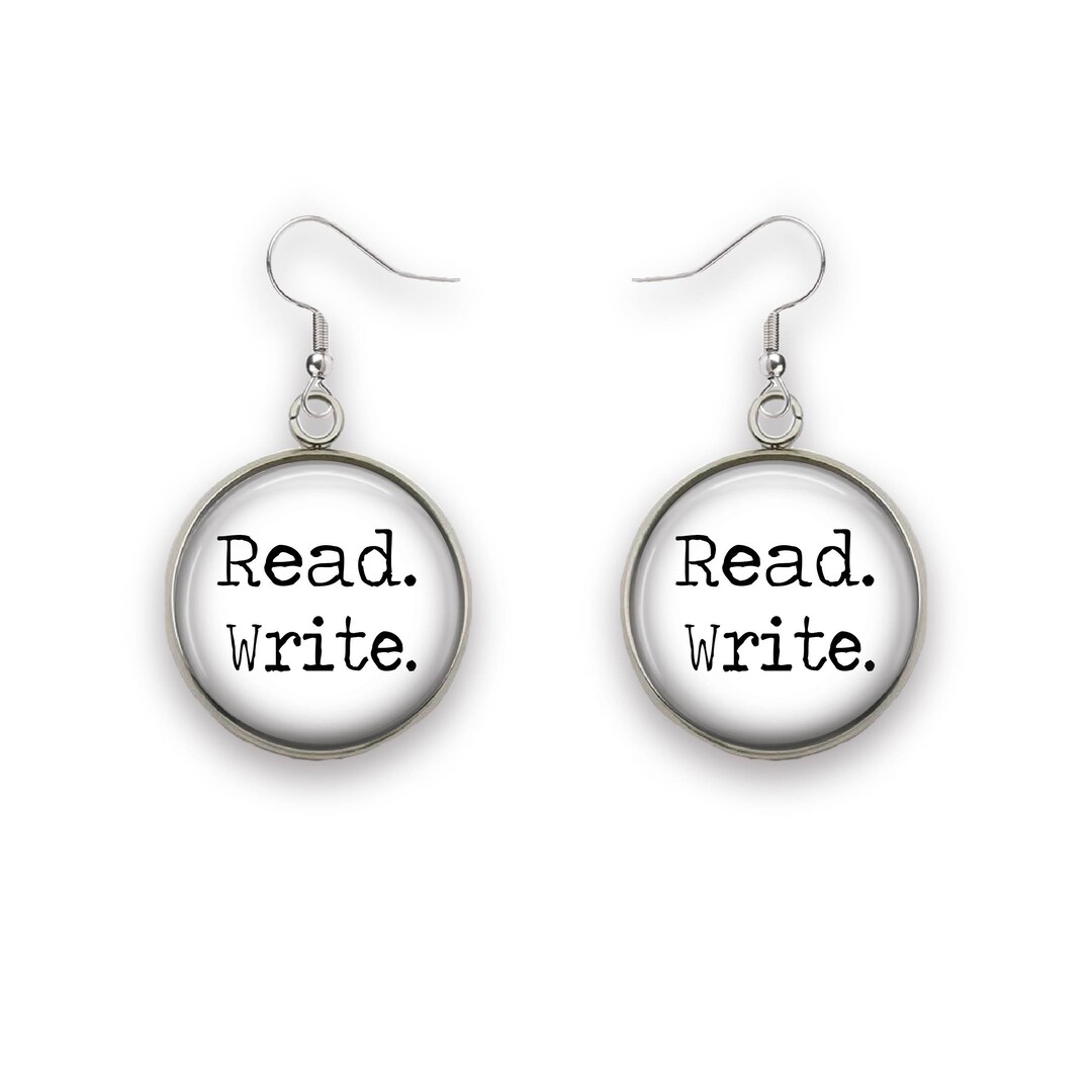 Read. Write Literary Earrings Writer Gift Teacher Gift Inspiration Book ...