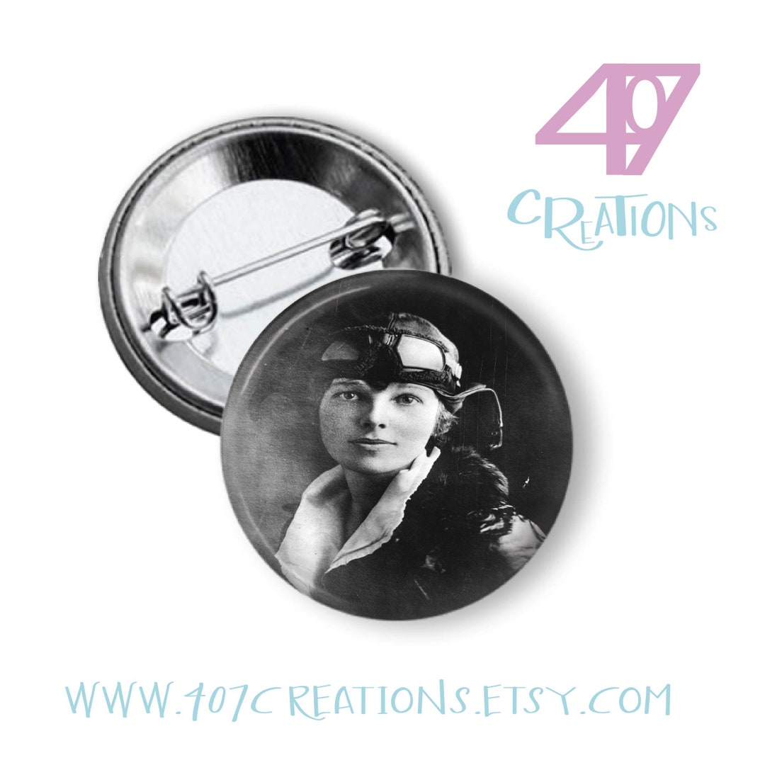 Amelia Earhart Pin Button - Etsy