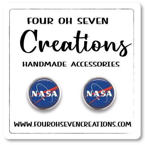 NASA Logo Stud Earrings Science Astrophysics Astronaut - Etsy