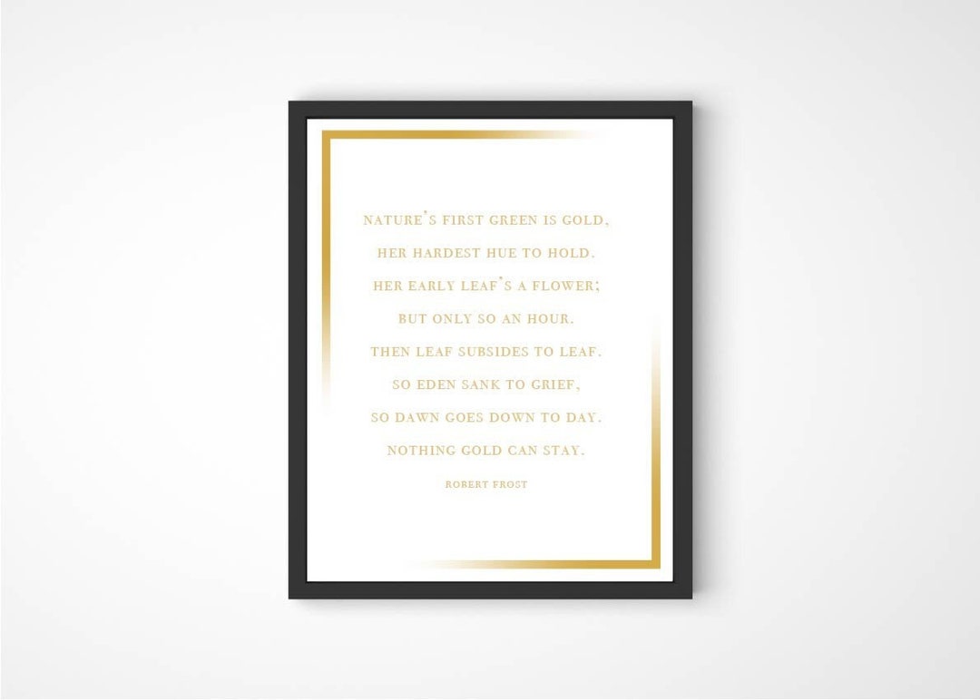 Robert Frost Stay Gold Poem Wall Art Print - Etsy