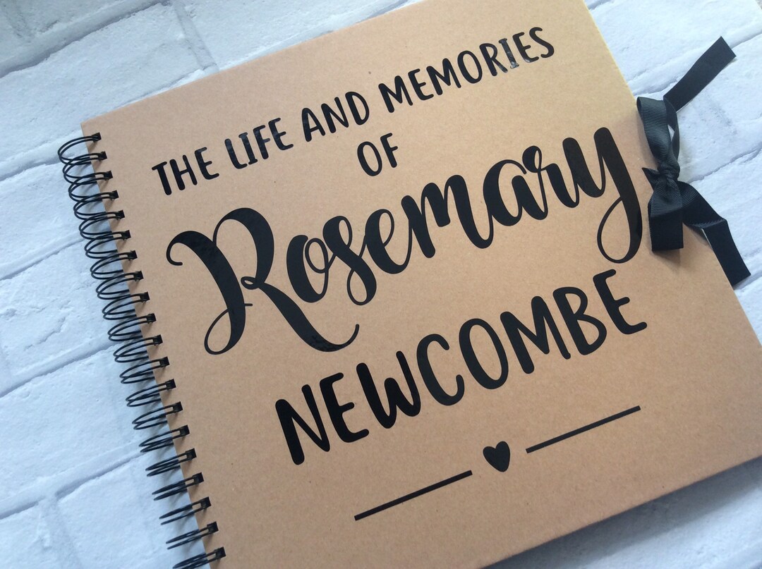 Personalised Memory Book, Memorial Guest Book, Remembrance Book, Book ...
