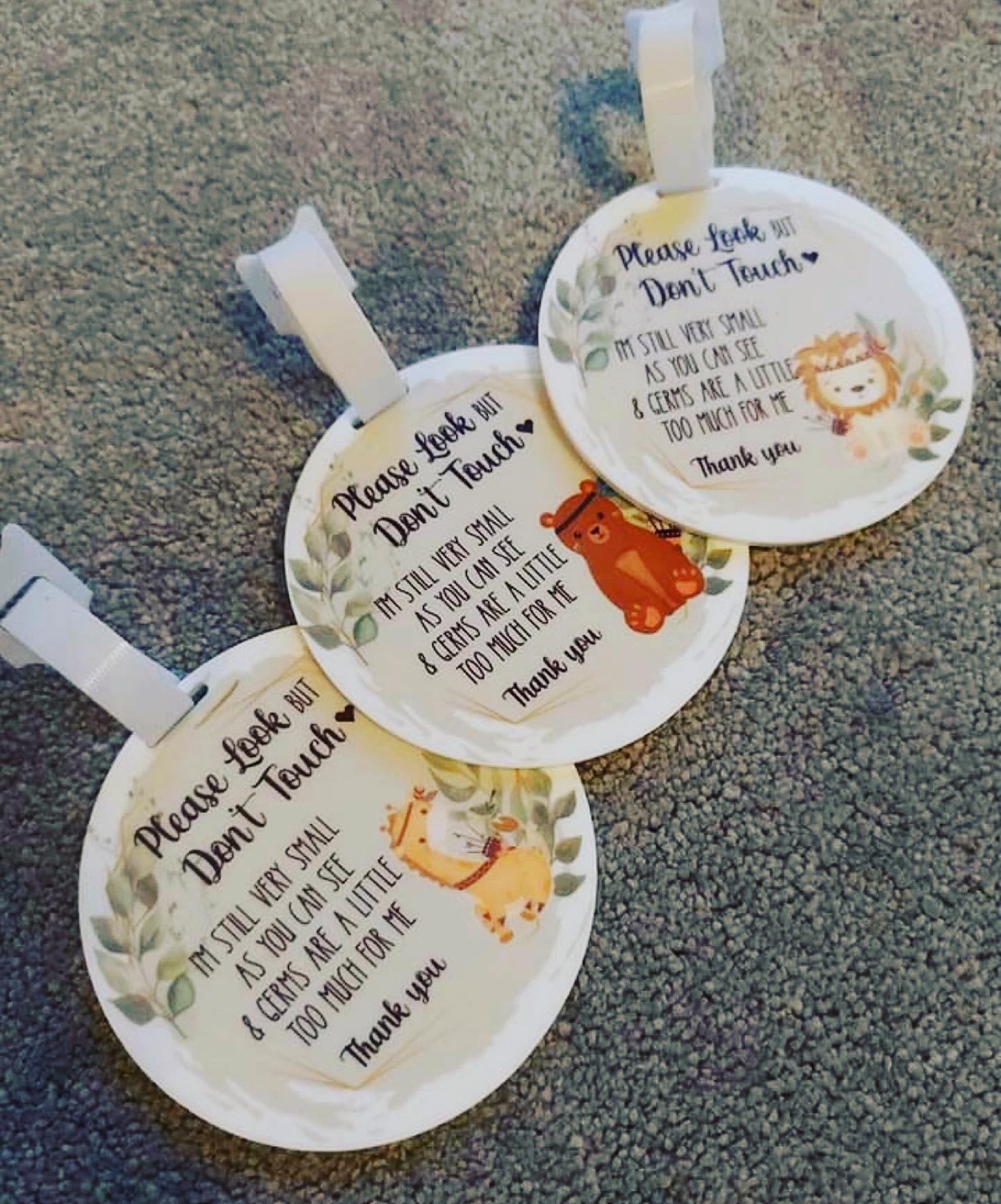 Please Don’t Touch Pram or Car Seat Tag | Cute Safari Animal Pushchair ...