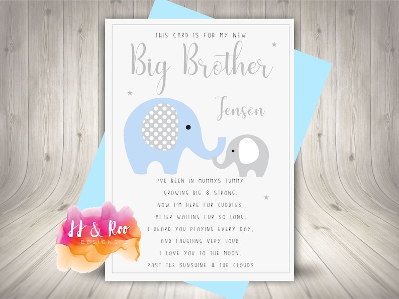 Personalised New Big Sister From Baby Card | Big Brother From Baby Card ...