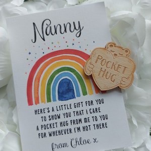 Personalised Little Pocket Hug | Rainbow Gift Card | Bear Hug Gift ...