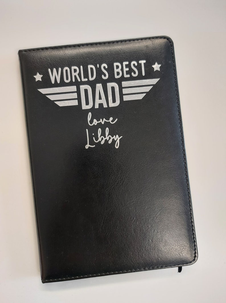 Fathers Day Gift | Personalised Notebook for Dad | Leather Look Notepad ...