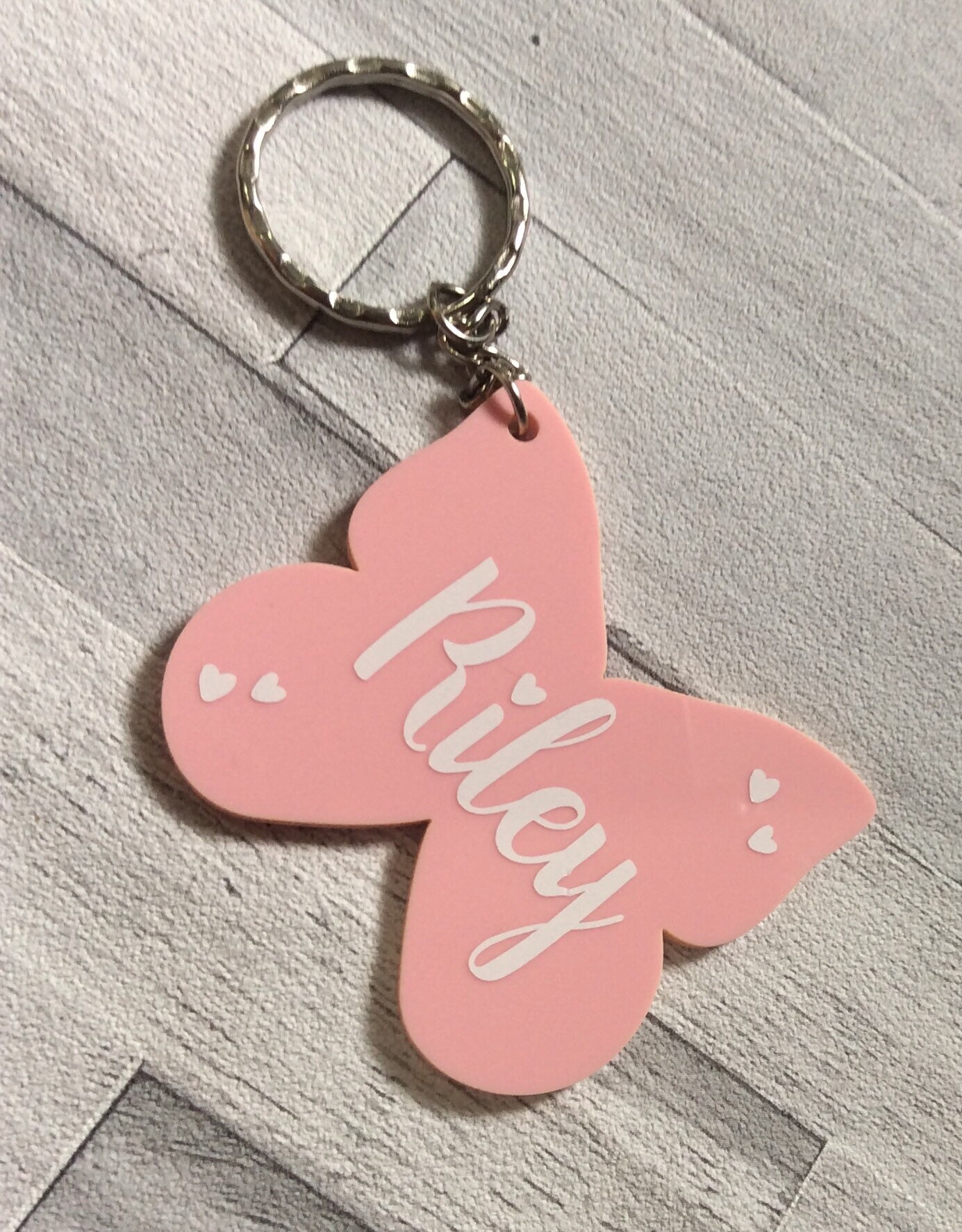 Personalised Butterfly Keyring Name Tag Book Bag Charm | Etsy