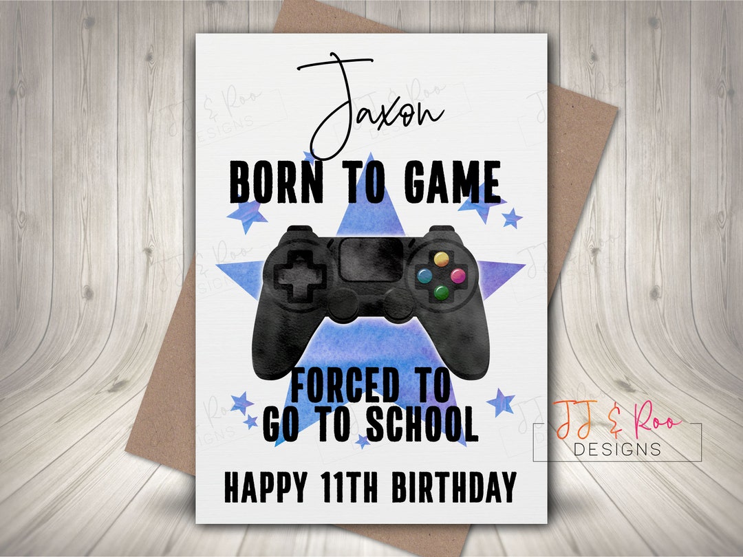 Personalised Gaming Birthday Card | Gamer Theme Card | Born to Game ...