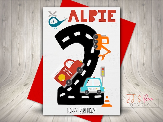 Personalised Kids Transport Birthday Card Emergency Vehicles | Etsy