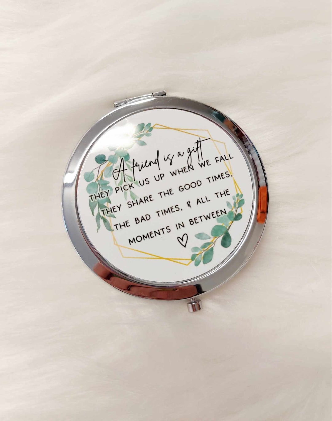 Personalised Friend Pocket Mirror | Best Friend Keepsake Compact Mirror ...