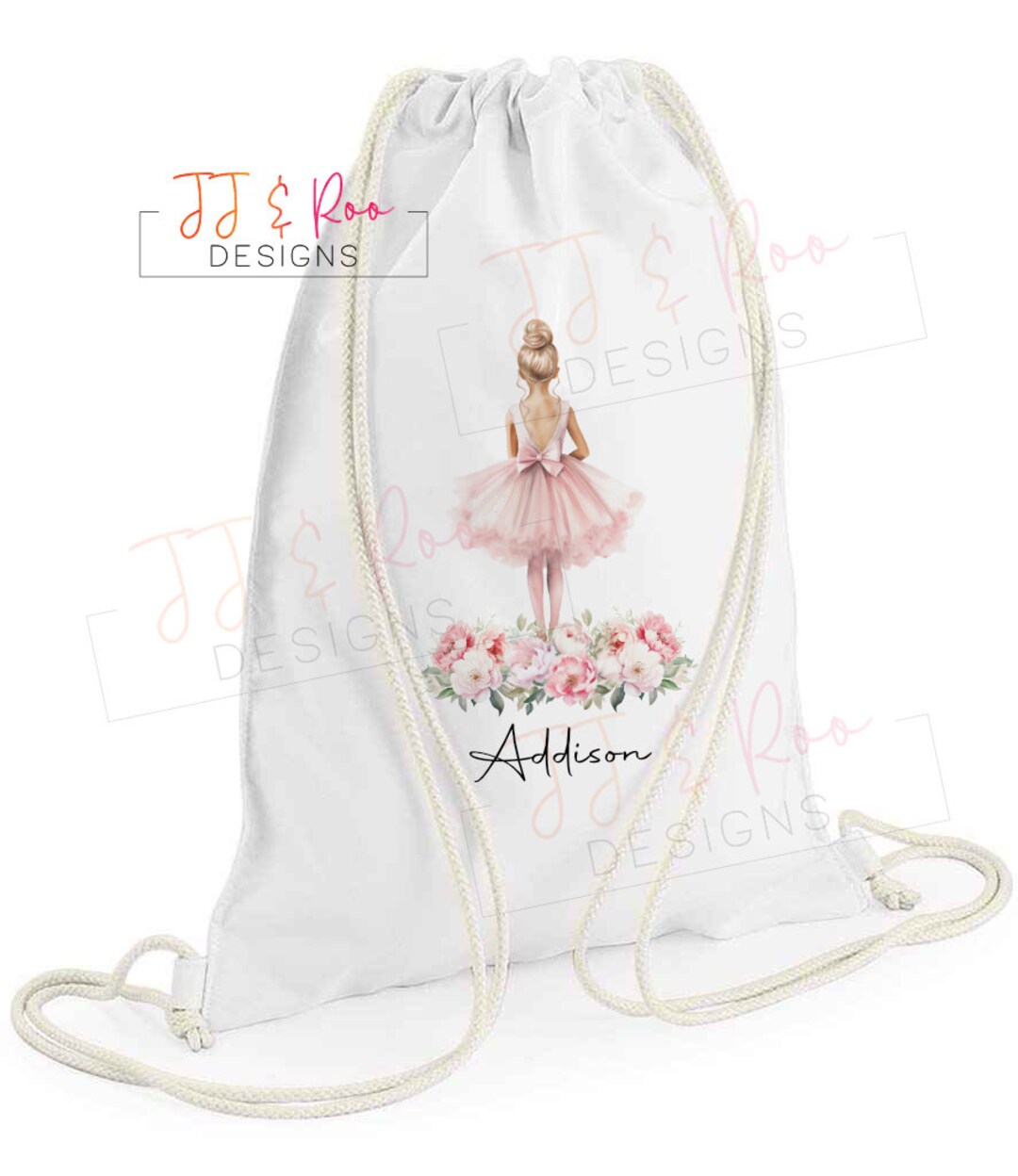 Personalised Drawstring Dance Bag | Ballet Bag | Dance Kit | PE Bag ...