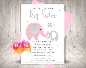 Personalised New Baby Big Brother/sister Badge Card - Etsy