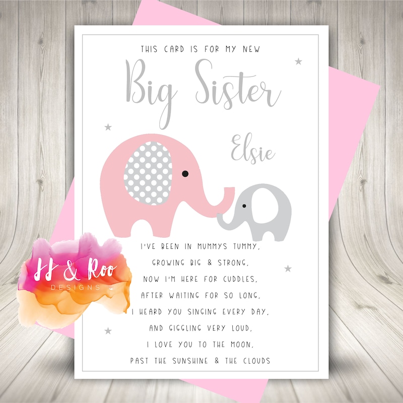 Poem for a Big Sister - Etsy UK