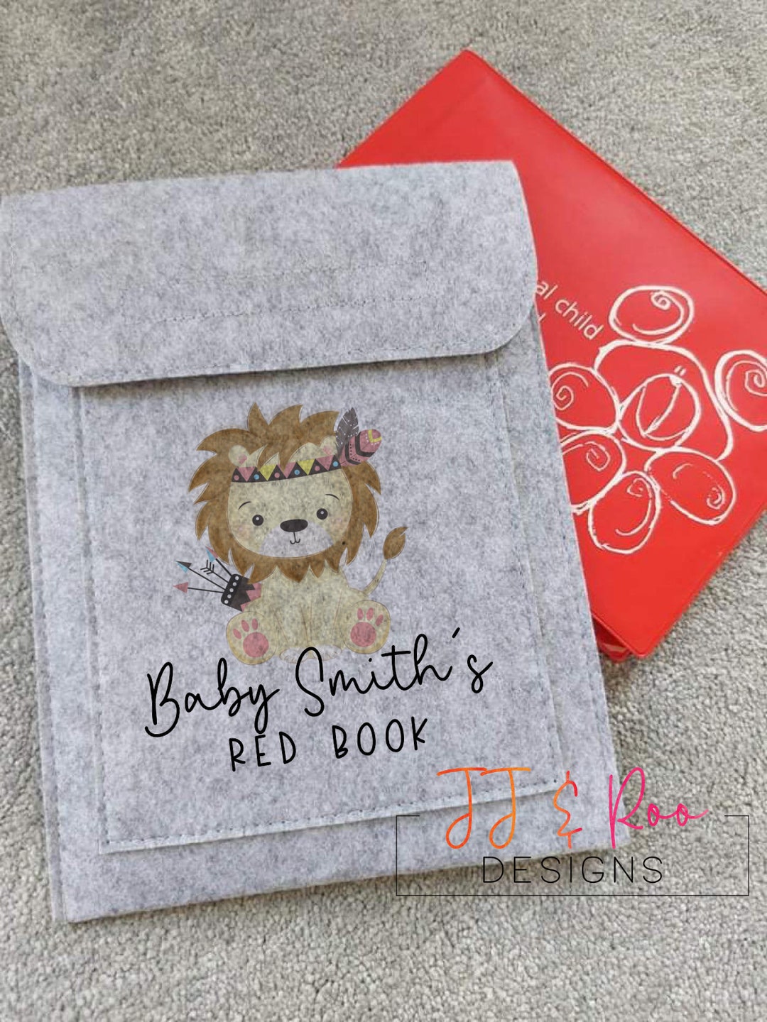 Personalised Red Book Cover | Tribal Animal Design Baby's Red Book ...