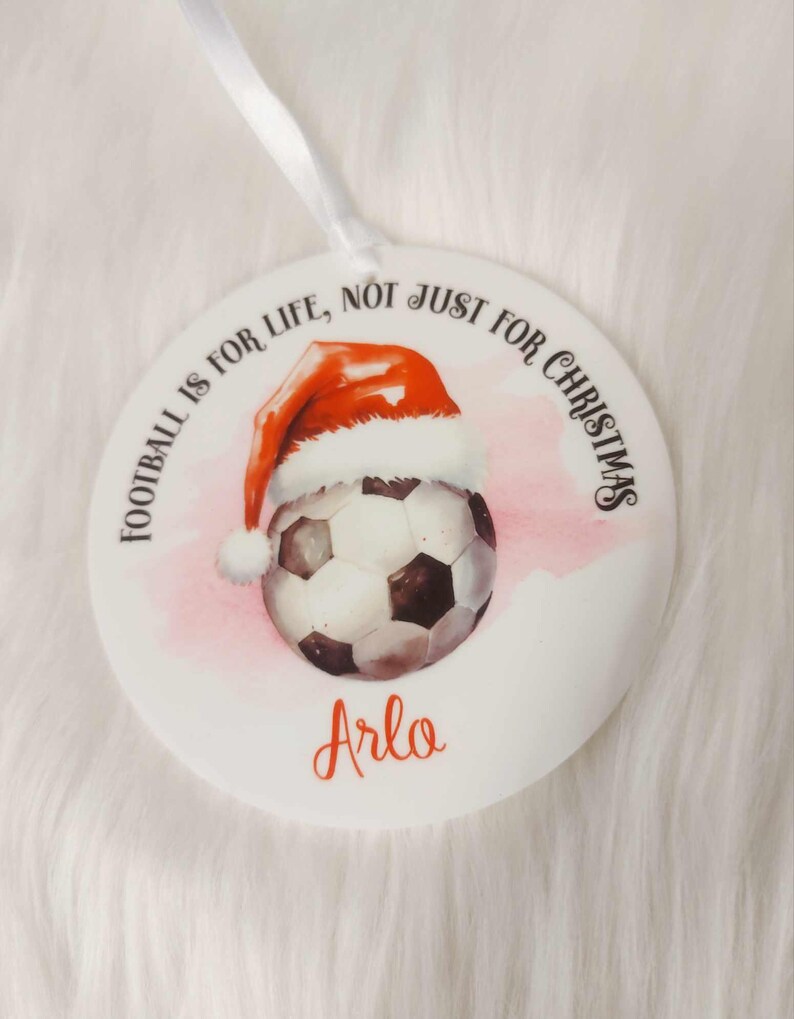 Personalised Football Christmas Bauble | Acrylic Tree Decoration ...