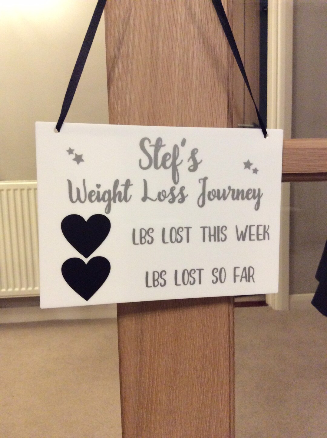 Personalised Weight Loss Plaque, Diet Tracker, Motivational Sign ...