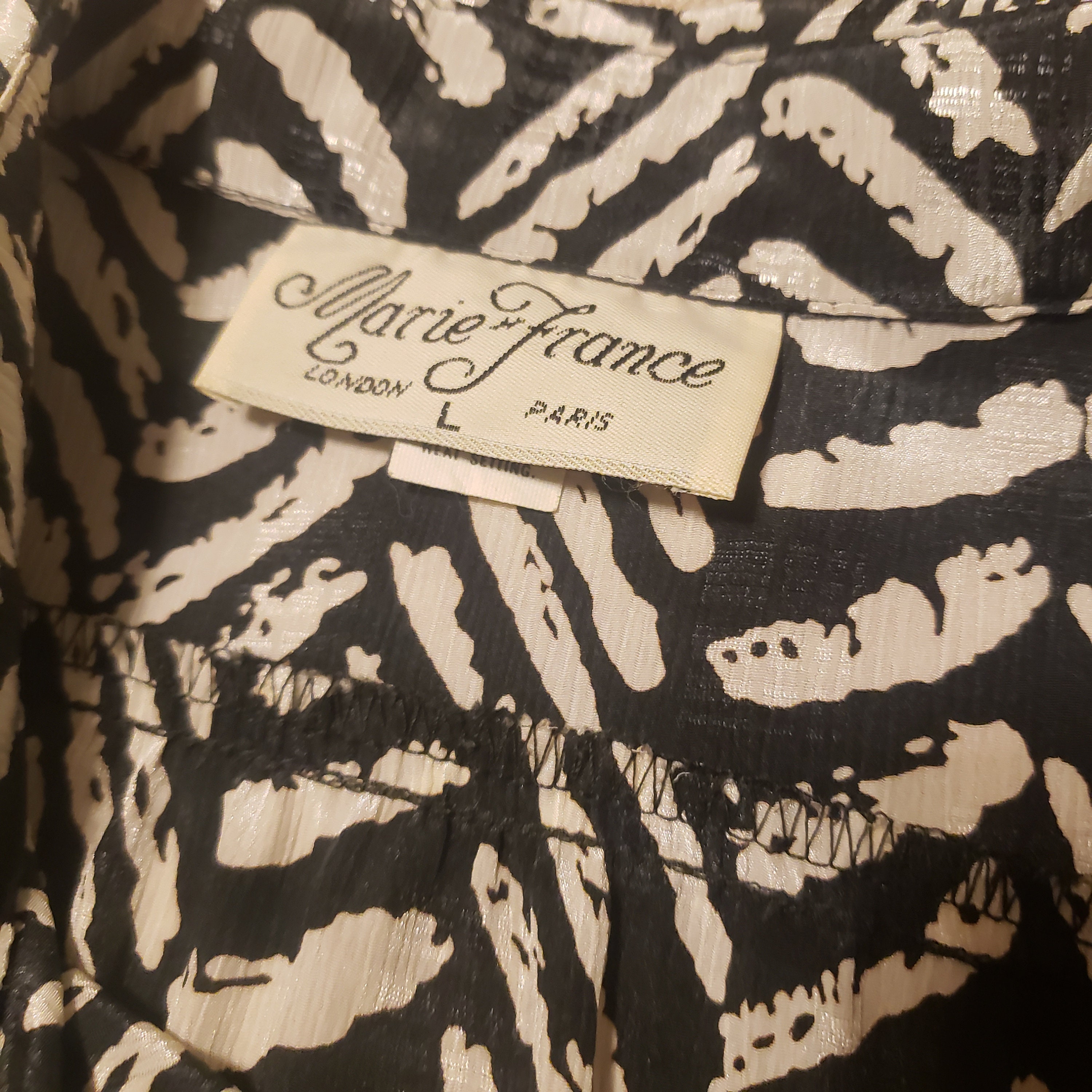 Vintage Blouse / Marie France / Blk & White / Oversized Blouse - Etsy