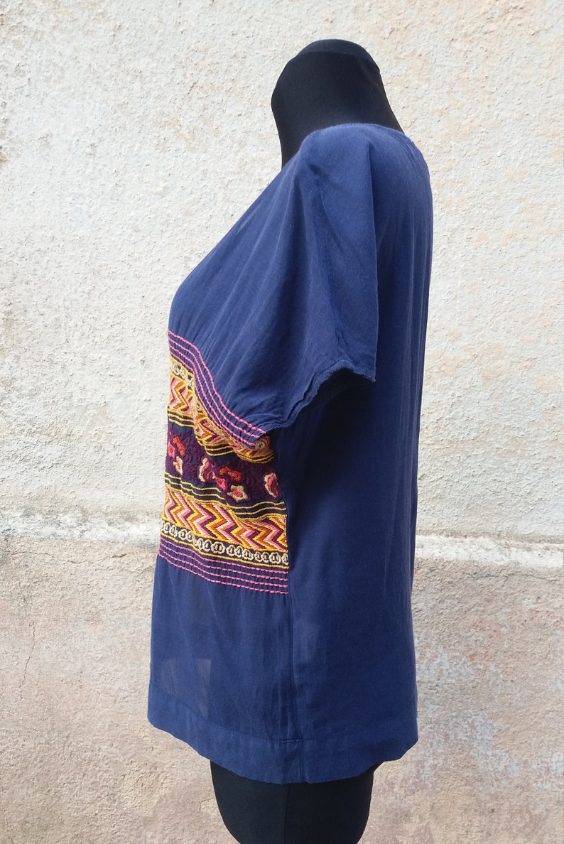 Embroidered Womens Summer Blouse Top, Short Sleeves Blouse Cotton ...