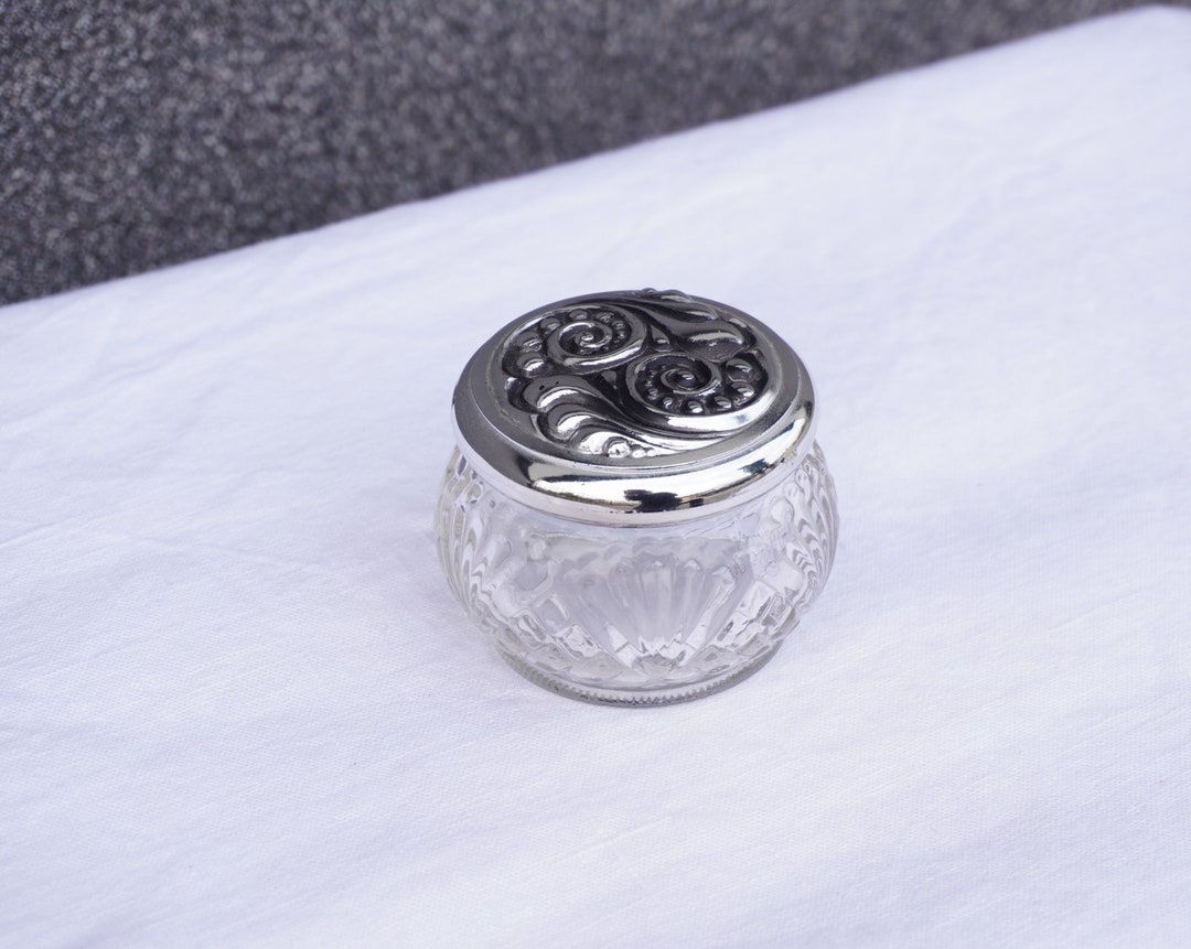 Circle Glass Box With Lid. Small Glass Jewelry Box. Vintage Glass Box ...