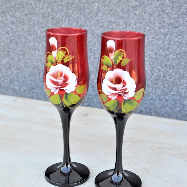 Red Glassware - Etsy
