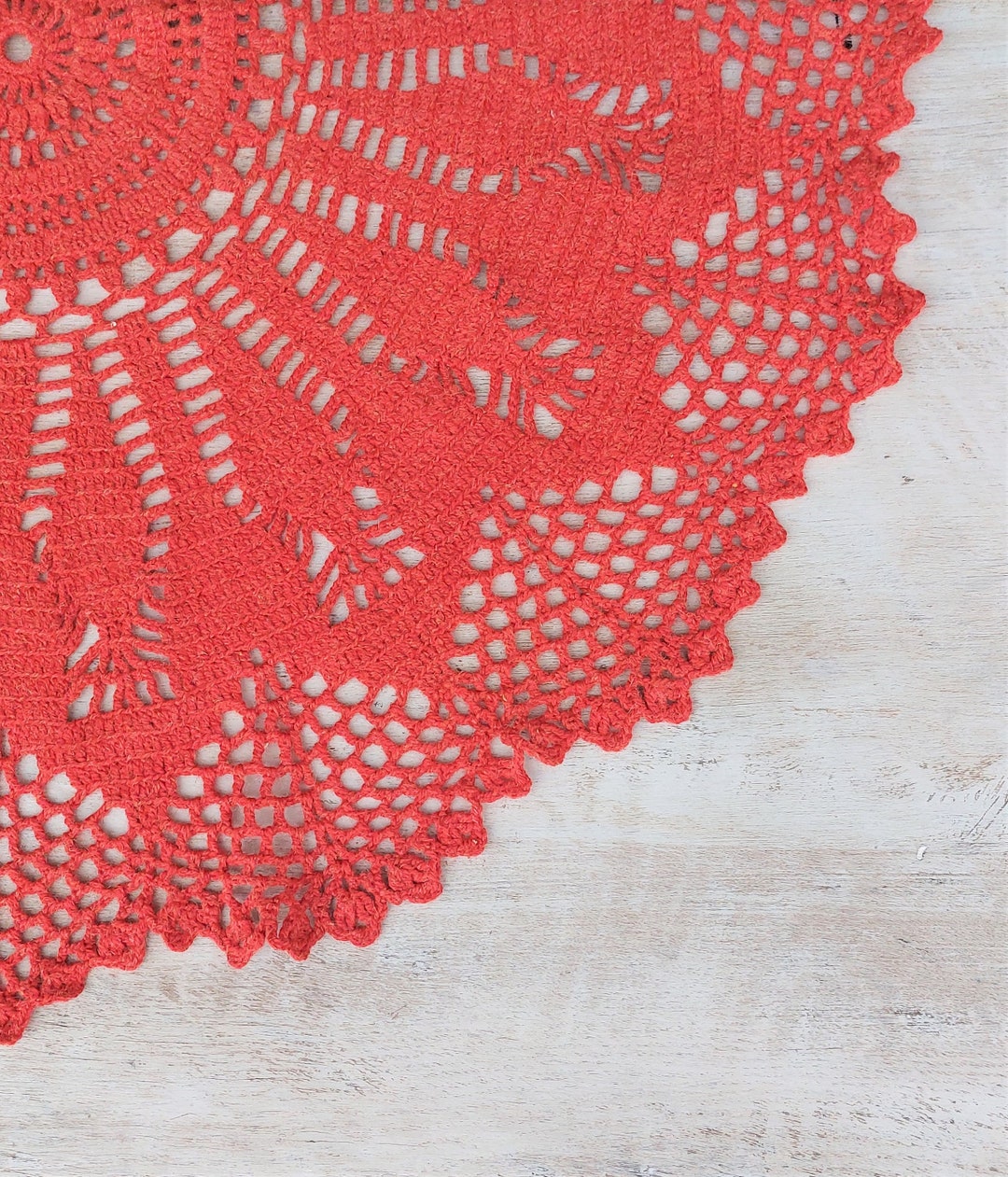 Large Crocheted Clay Doilies, Terracotta Round Crochet Doily, Handmade ...