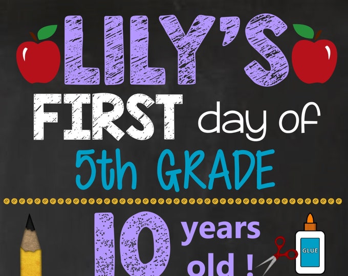 First Day of School Chalkboard Poster- Back to School Sign- First Day ...