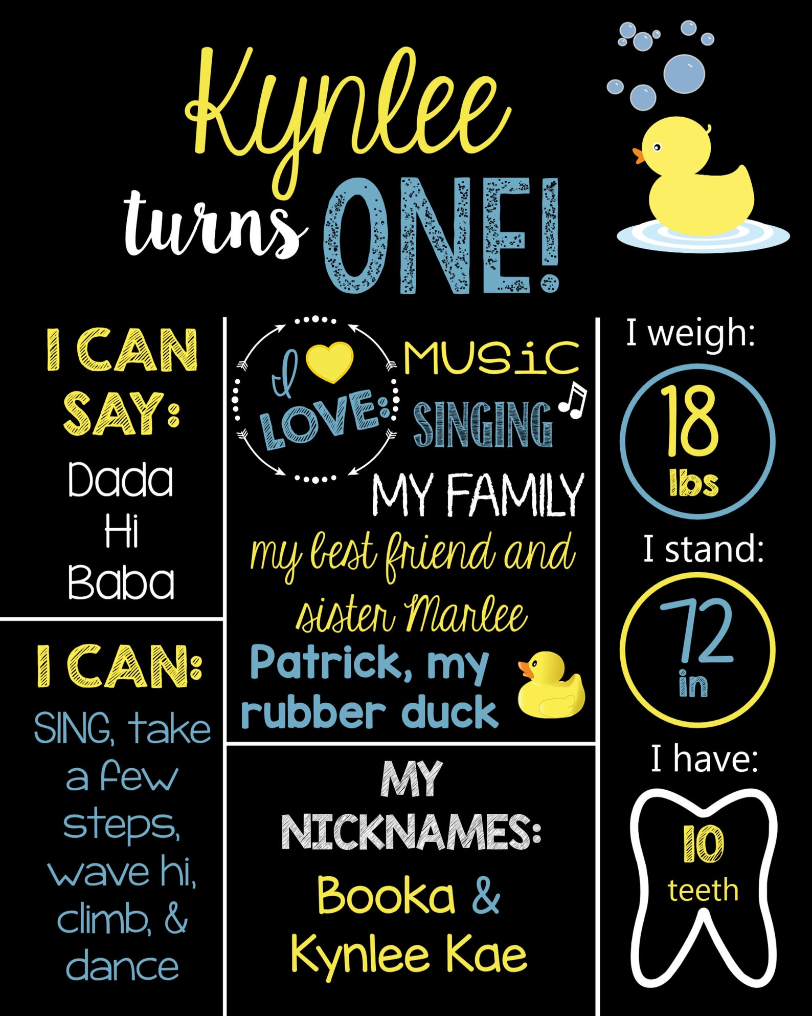 Rubber Duck Theme Birthday Chalkboard Sign Rubber Ducky | Etsy