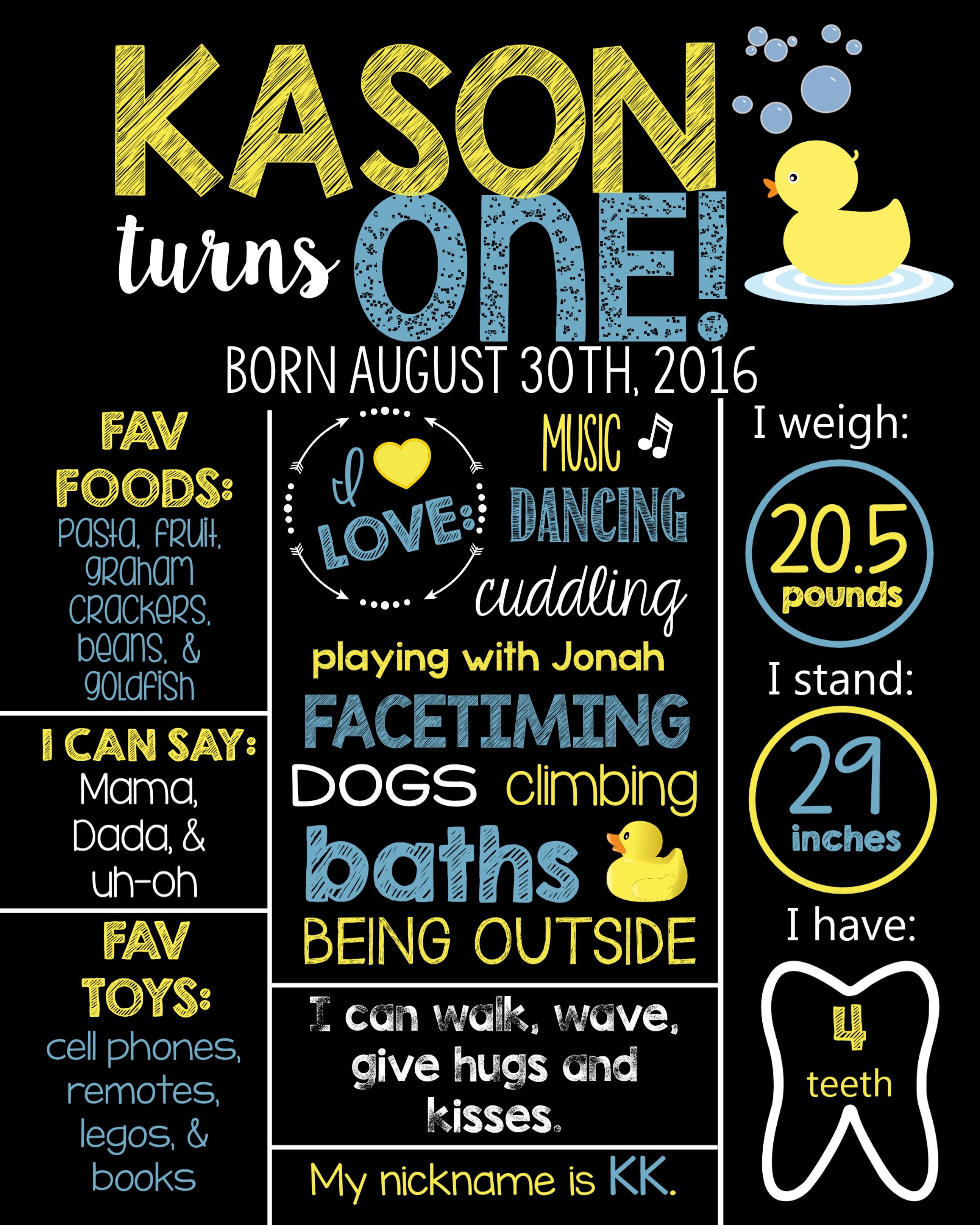 Rubber Duck Theme Birthday Chalkboard Sign Rubber Ducky | Etsy