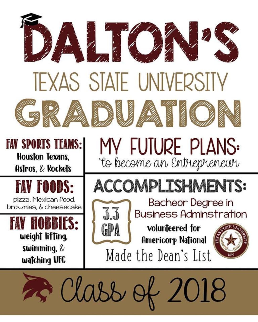 Graduation Poster Chalkboard High School Graduation College Graduation ...