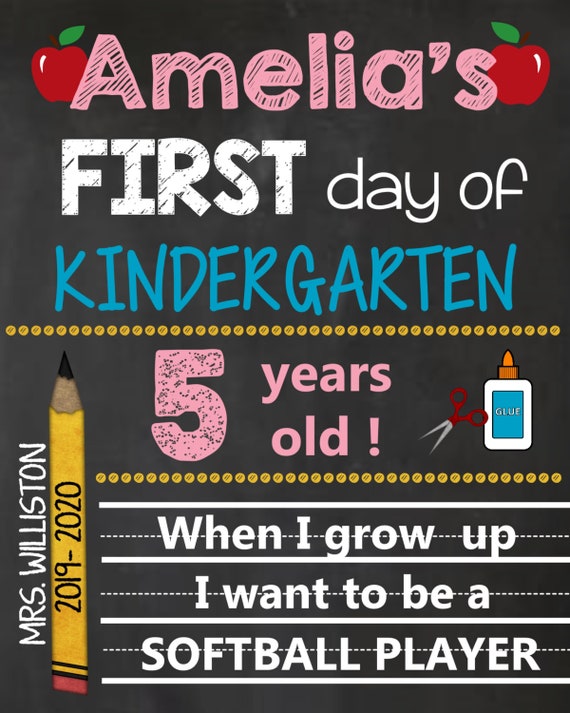 First Day of School Chalkboard Poster Back to School Sign - Etsy