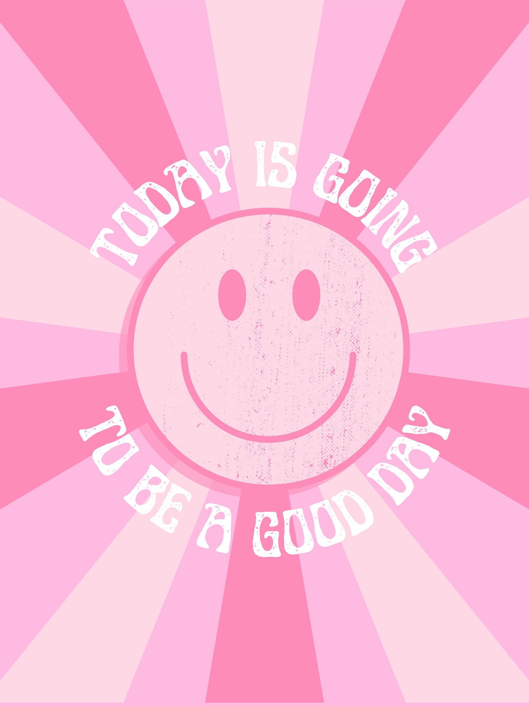 Preppy Smiley Face Today is Going to Be A Good Day Art Print Digital ...
