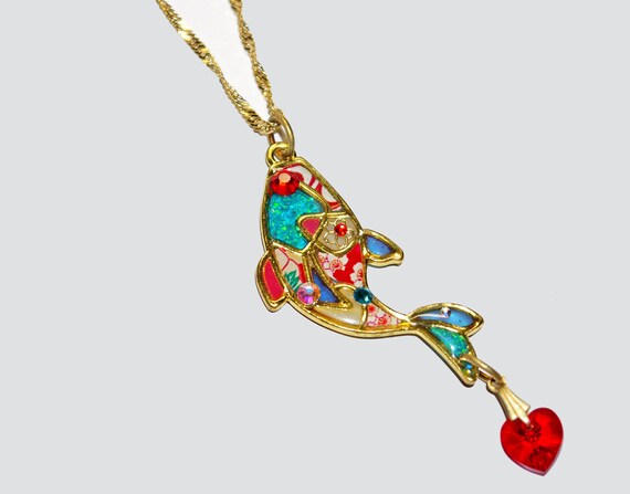 Swarovski koi fish necklace store