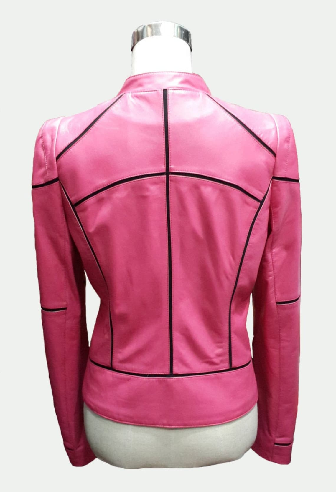 Custom made Leather Jacket Pink Jacket Short Jacket | Etsy