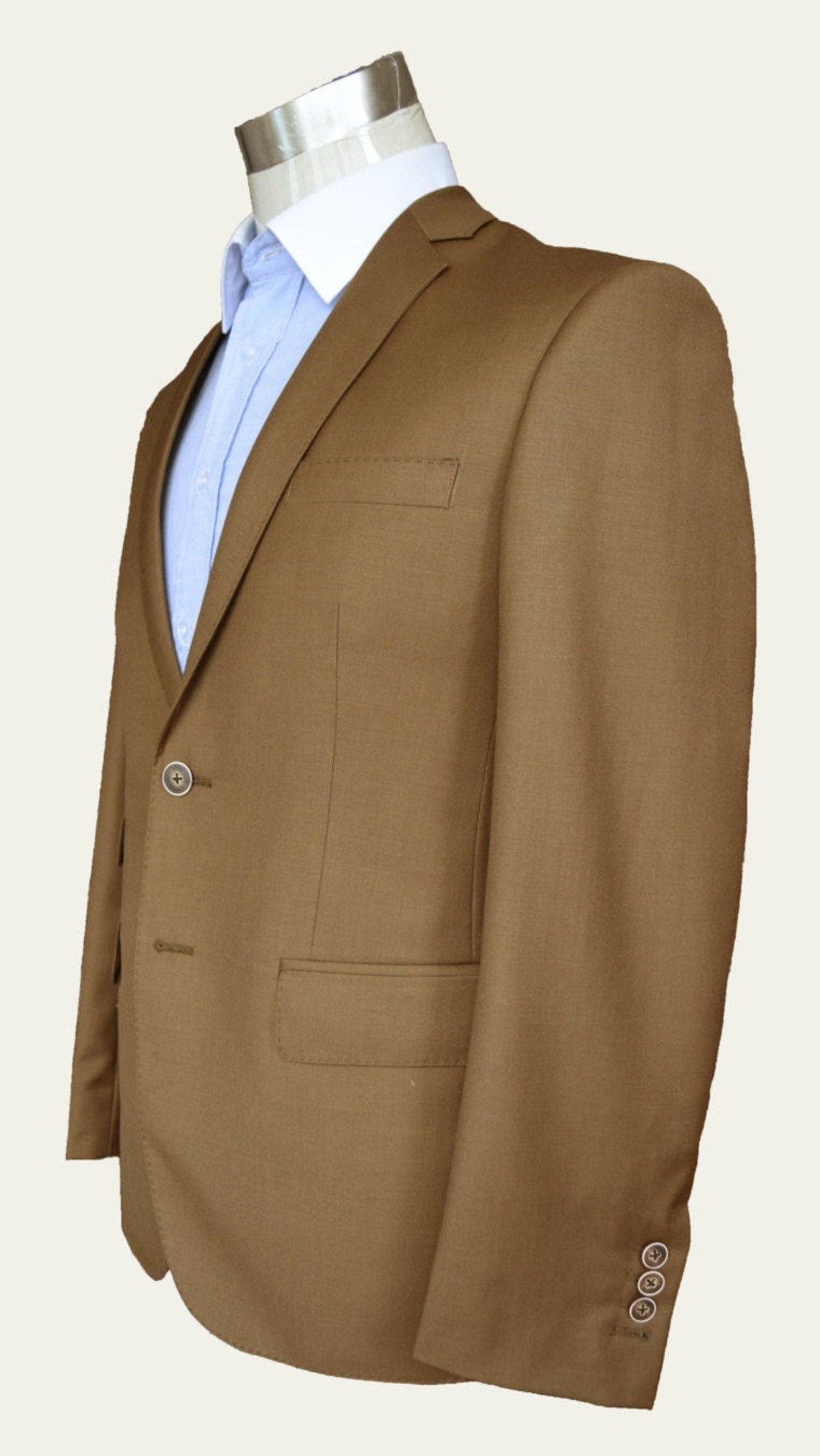 Men's Suit Brown Wool Slim Fit/ Full Canvas/ Super 100s/ | Etsy