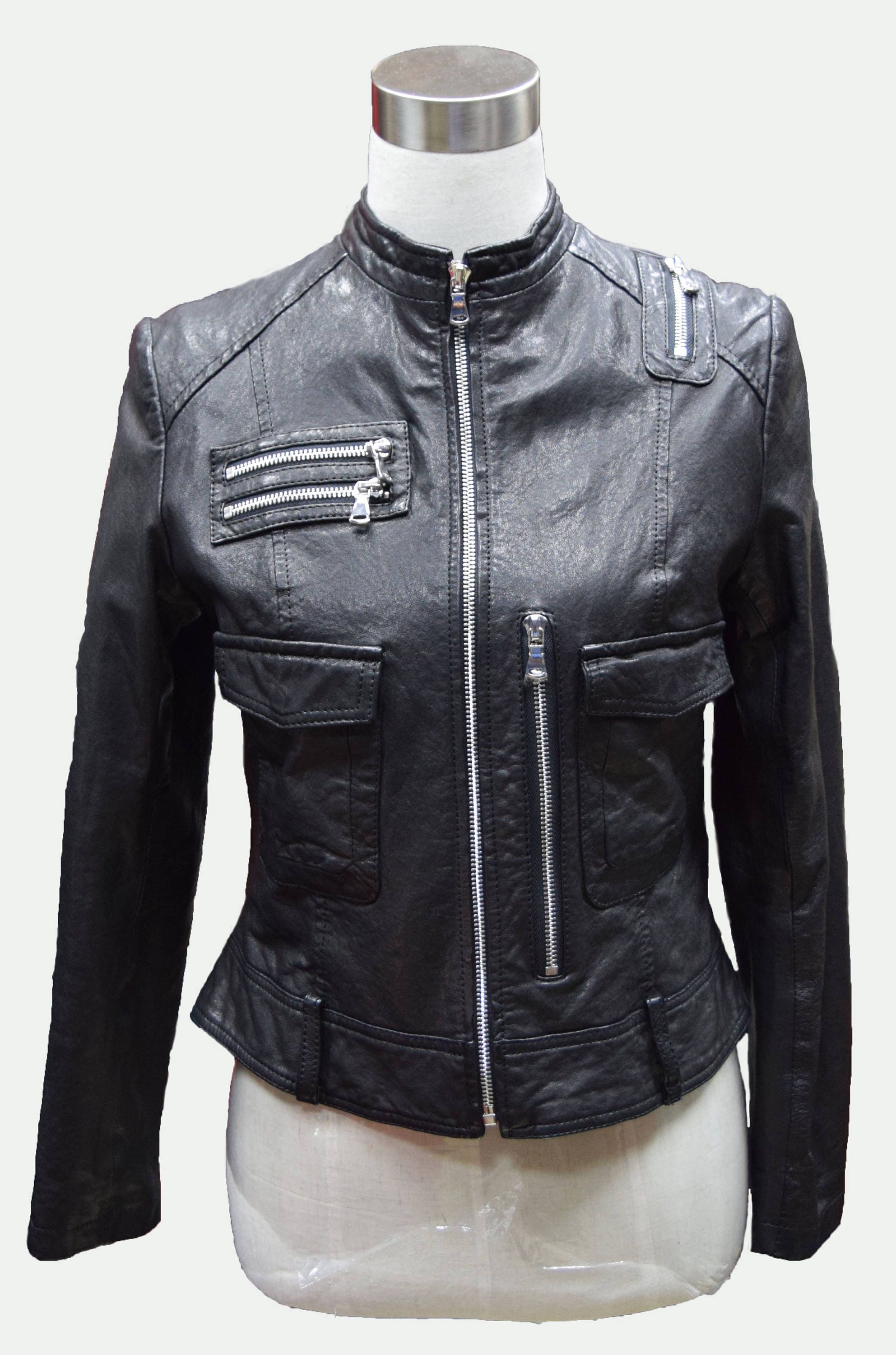 Custom Made Leather Jacket - Moto Jacket - Black Jacket - Short Jacket ...